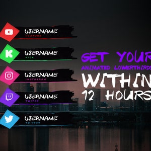 Custom Animated Social Media Lower Thirds: Stream Pop-ups - Etsy