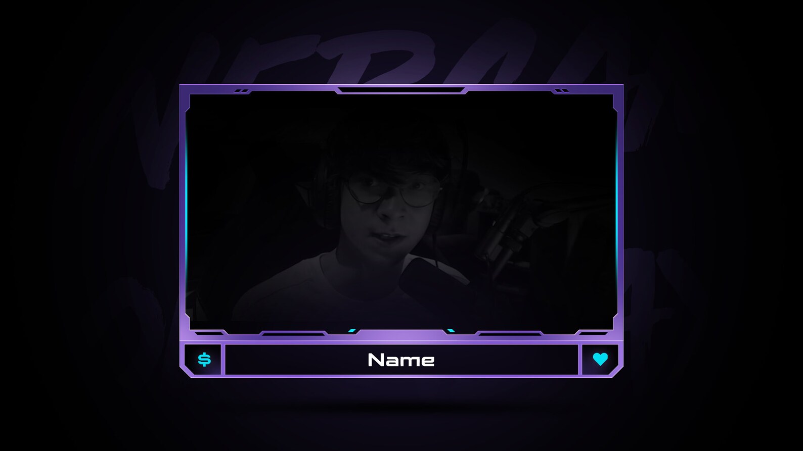 Purple Animated Webcam Overlay: Twitch Facecam Template - Etsy