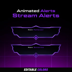 Animated Purple Stream Alerts // Modern Twitch Alerts Template ...