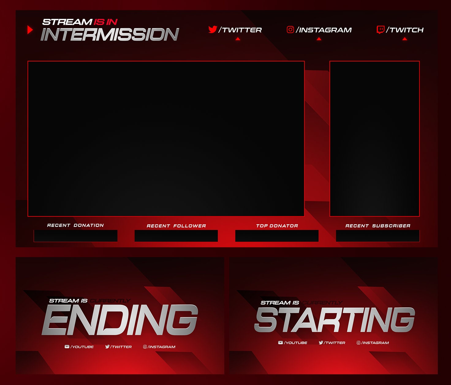 Minimal Full Stream Overlay Pack, Complete Stream Overlays Pack ...