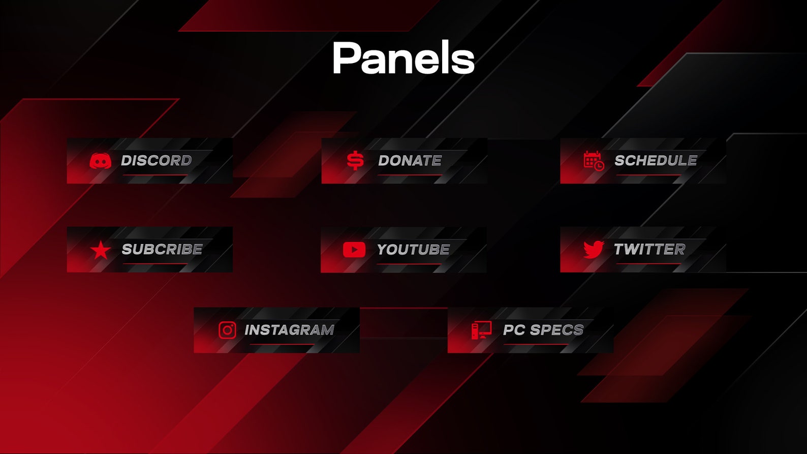Red Minimalist Stream Overlay Pack: Twitch, Kick, Youtube - Etsy
