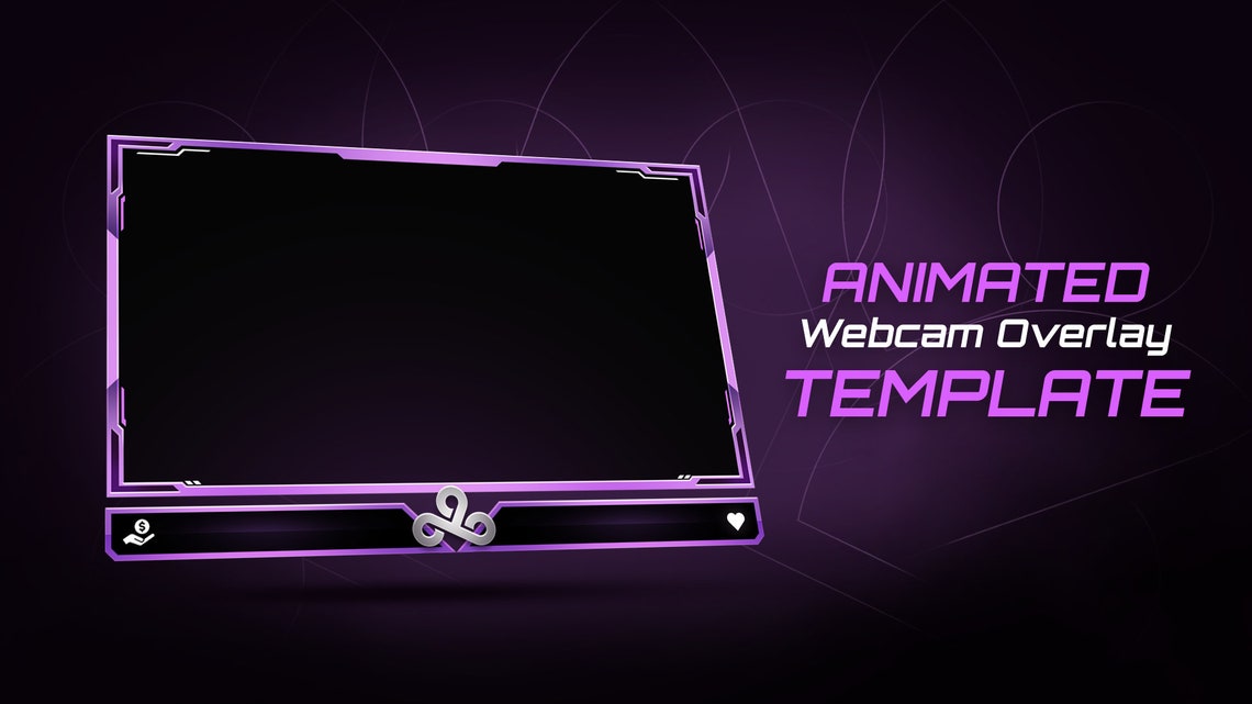 Animated Webcam Overlay Template/ Twitch Pink Webcam Frame Animated /facecam Animated/pink ...