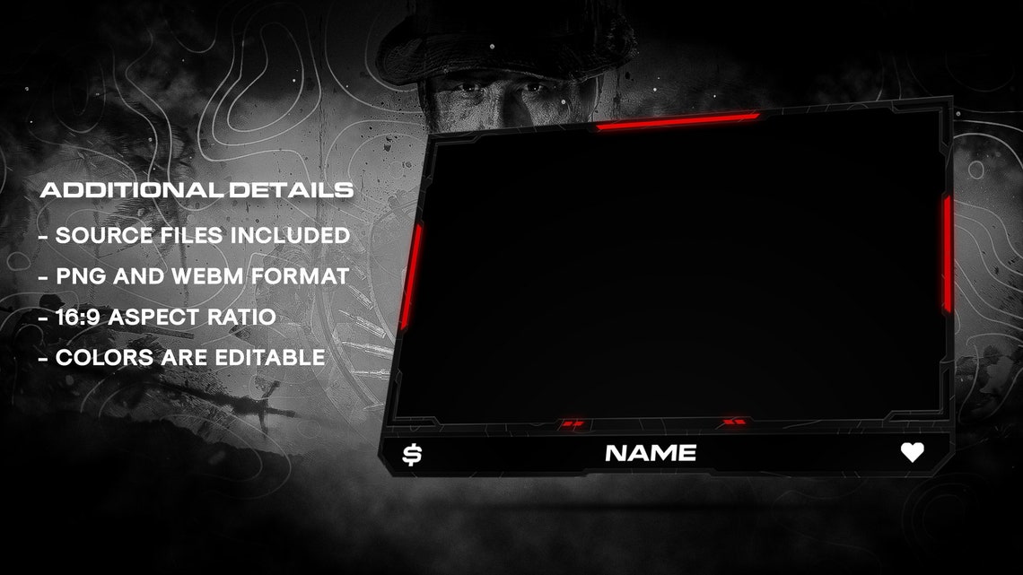 COD Modern Warfare Webcam Overlay // Animated Webcam Overlay Template ...