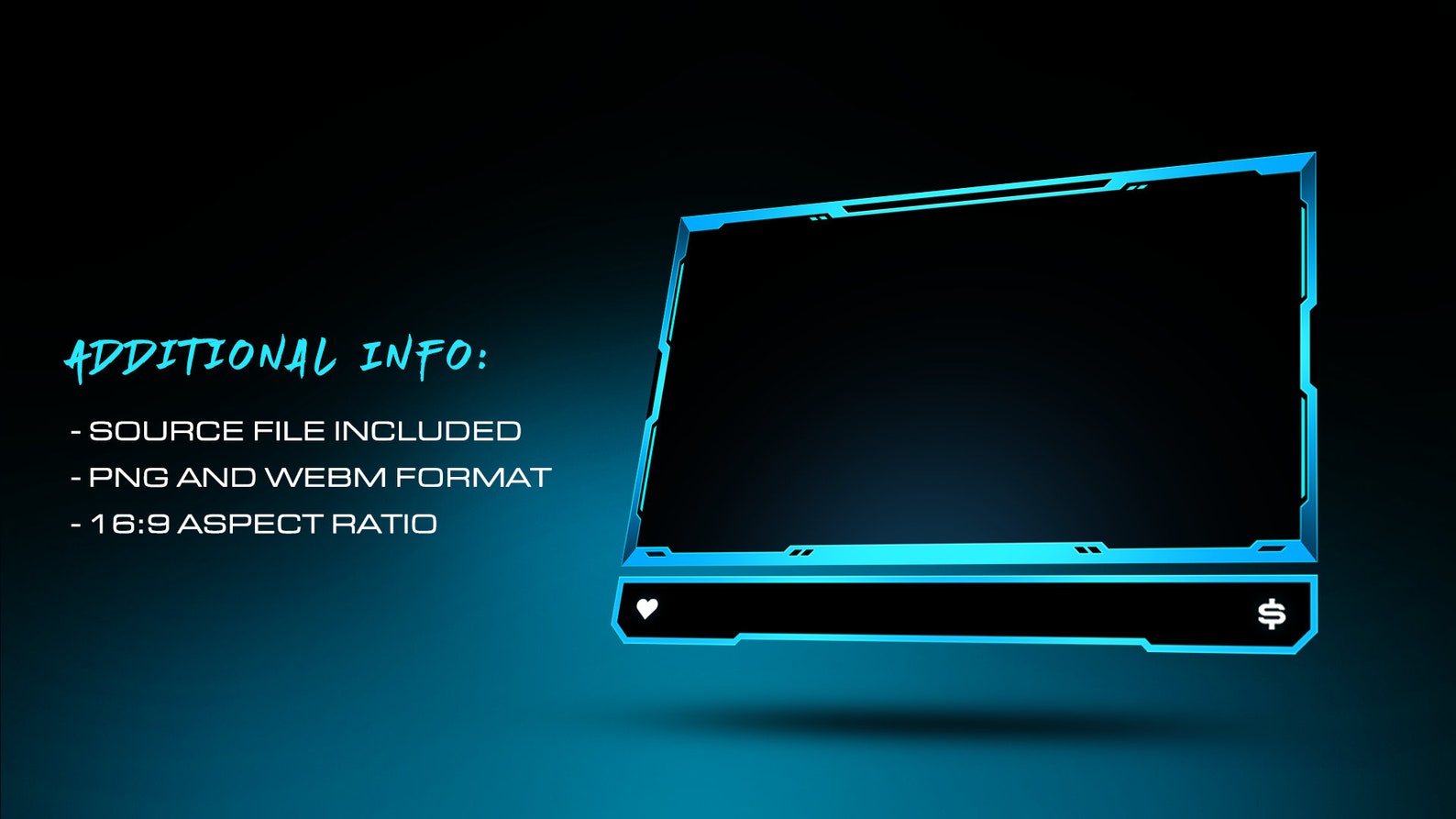 Animated Light Blue Webcam Overlay // Minimal Webcam Overlay Template ...