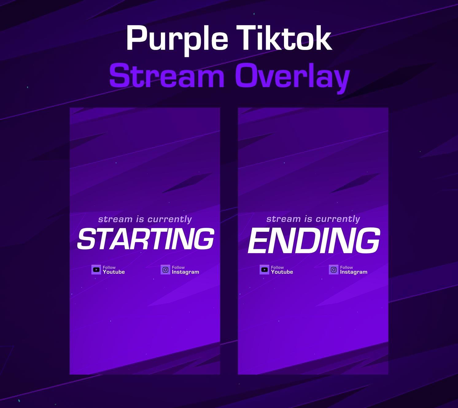 Animated Purple Titkok Stream Overlay Pack // Clean Tiktok Red Stream Overlay Pack, Tiktok ...