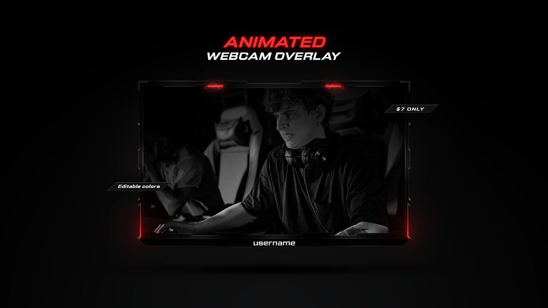 Modern Animated Webcam Overlay // Animated Black and Red Webcam Overlay ...