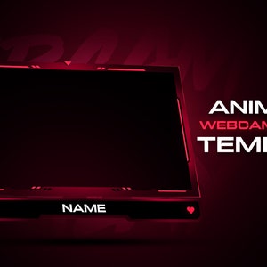Animated Webcam Overlay Template // Red Facecam Overlay // Minimal Facecam Overlay Template - Etsy