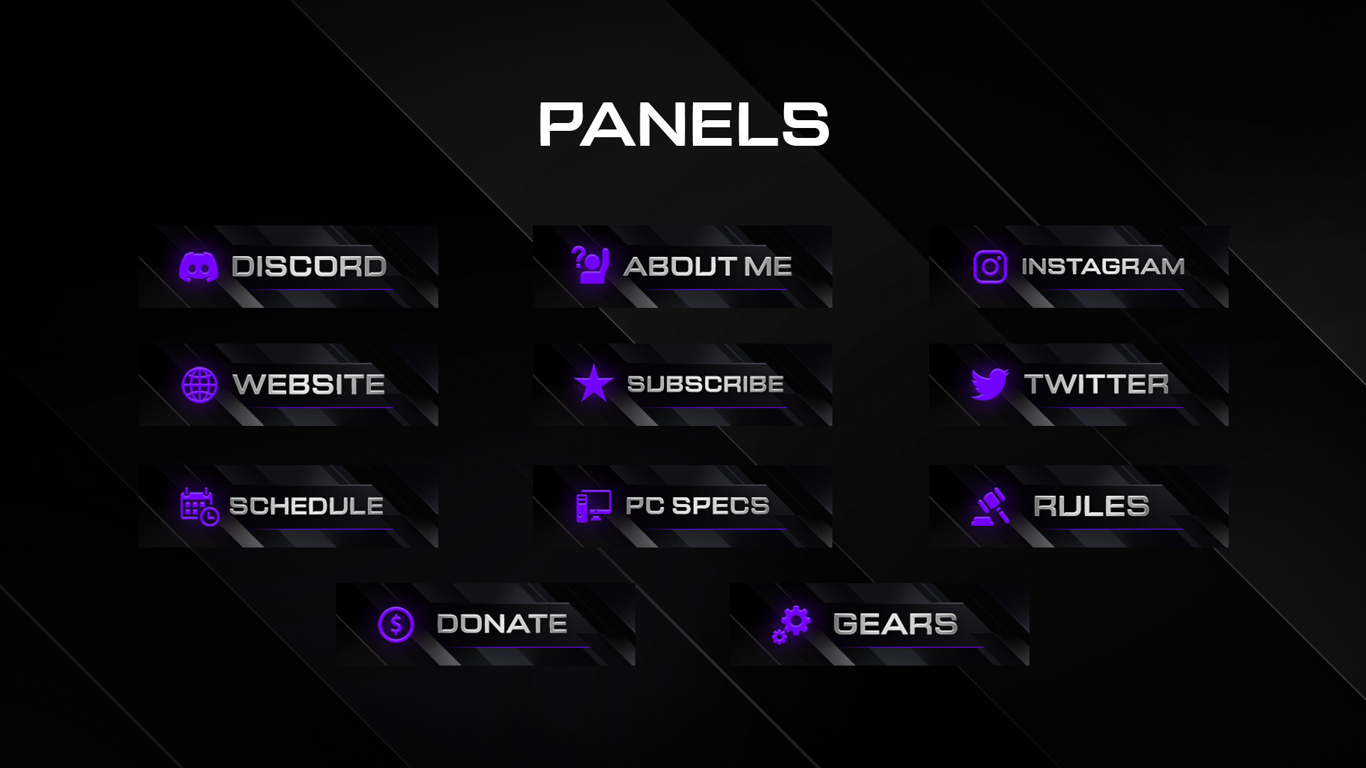 Minimalistic Twitch Panels Pack // Purple Twitch Panels// Panels ...