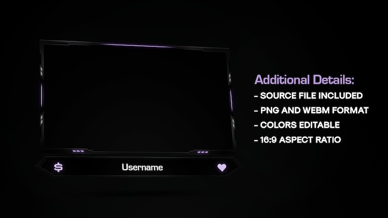 Minimal Animated Webcam Overlay // Animated Purple Webcam Overlay ...