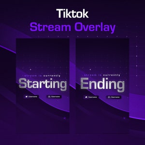 Tiktok Purple Stream Overlay Pack, Clean Stream Overlay Package, Tiktok ...