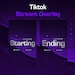 Tiktok Purple Stream Overlay Pack, Clean Stream Overlay Package, Tiktok ...