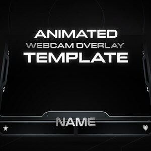 Animated Grey Webcam Overlay Template// Facecam Overlay Template// Grey ...