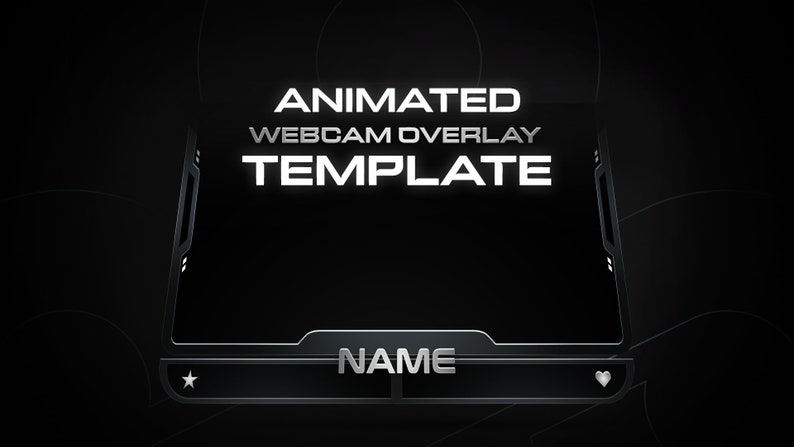 Animated Grey Webcam Overlay Template// Facecam Overlay Template// Grey ...