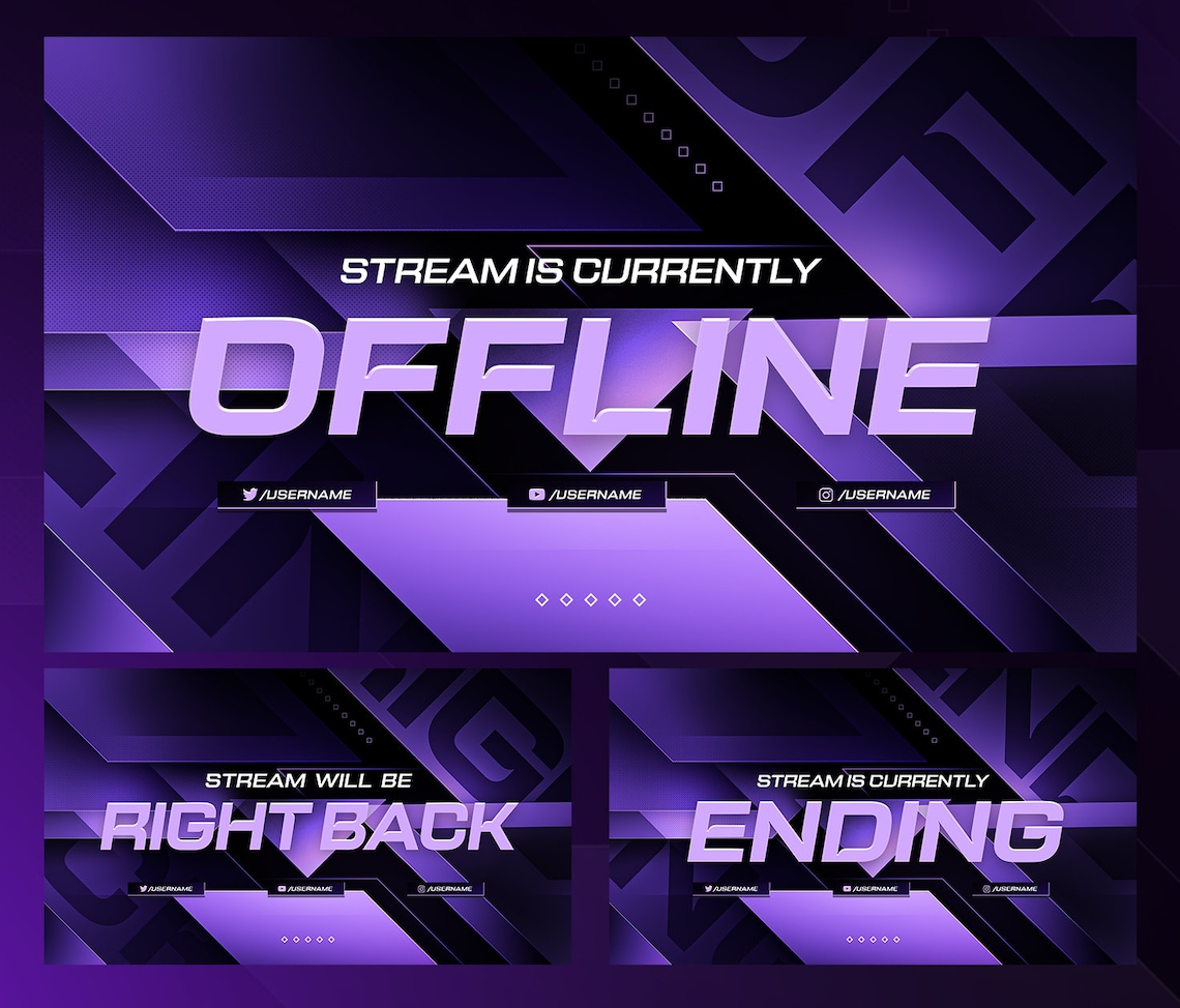 Visionary Stream Overlay Pack Minimal Full Stream Overlays Pack Screens ...
