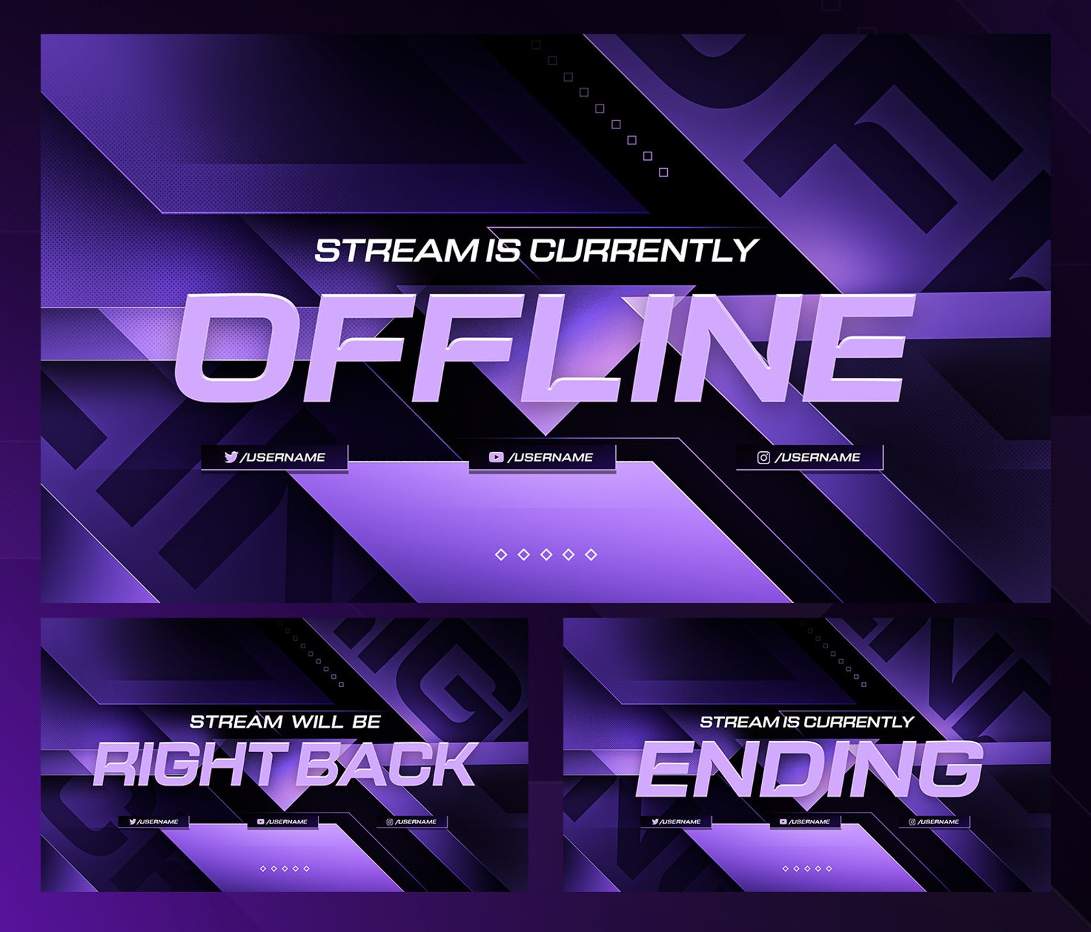Visionary Stream Overlay Pack Minimal Full Stream Overlays Pack Screens ...