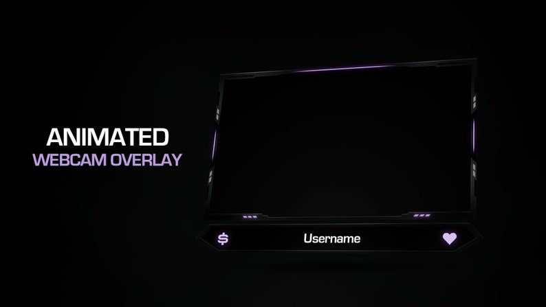 Minimal Animated Webcam Overlay // Animated Purple Webcam Overlay Template for Streamers ...