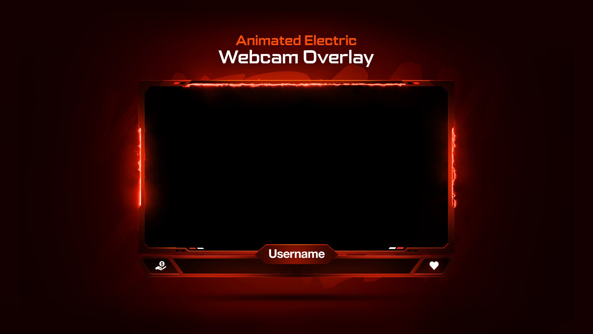 Animated Electric Webcam Overlay: Orange Twitch Stream Template - Etsy