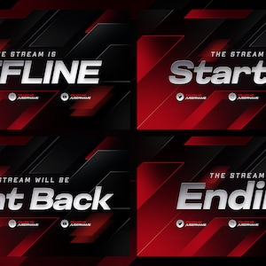 Red Minimalist Stream Overlay Pack: Twitch, Kick, Youtube - Etsy