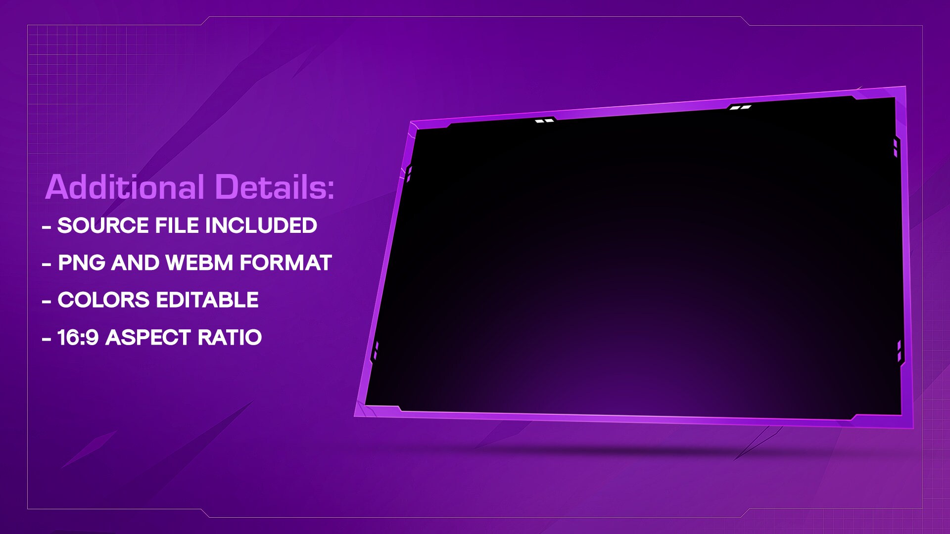 Animated Purple Webcam Overlay Template // Webcam Overlay for Streamers ...