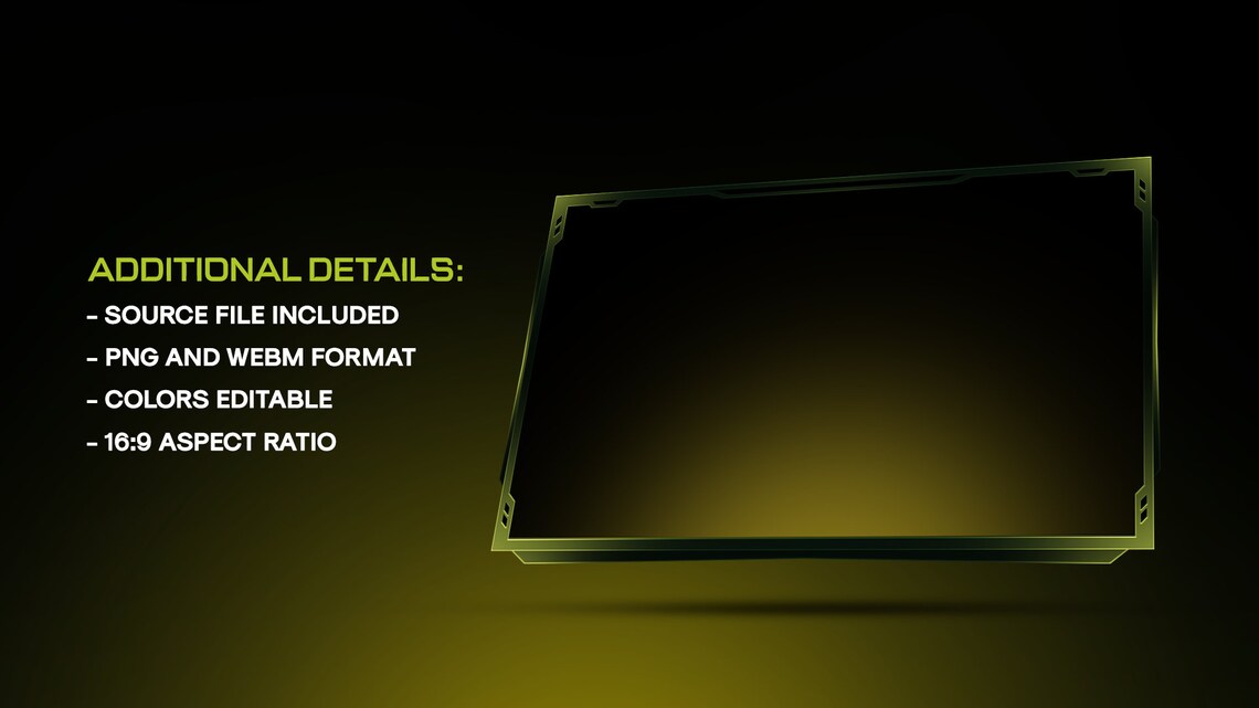 Animated Green Webcam Overlay: Minimal Stream Overlay Template - Etsy