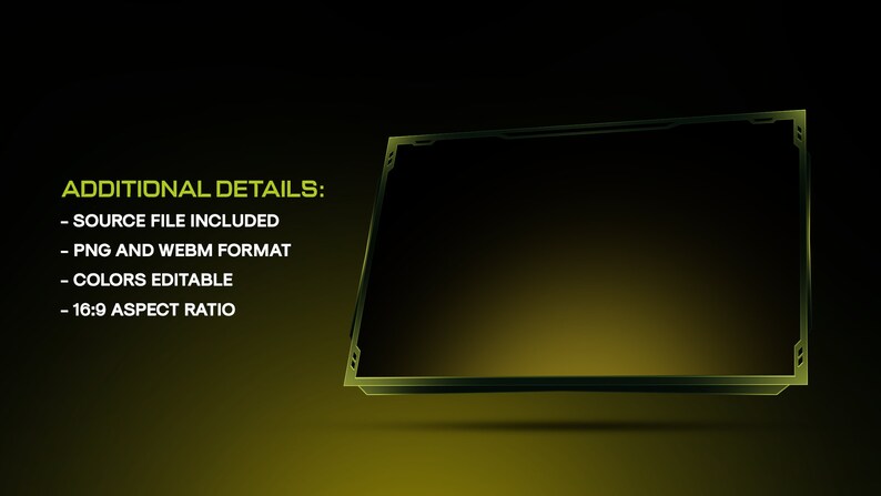 Animated Green Webcam Overlay: Minimal Stream Overlay Template - Etsy