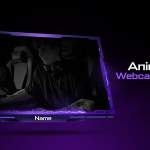 Animated Electric Purple Webcam Overlay Template - Etsy