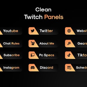 Clean Twitch Panels Pack // Yellow Twitch Panels // Panels Template for ...
