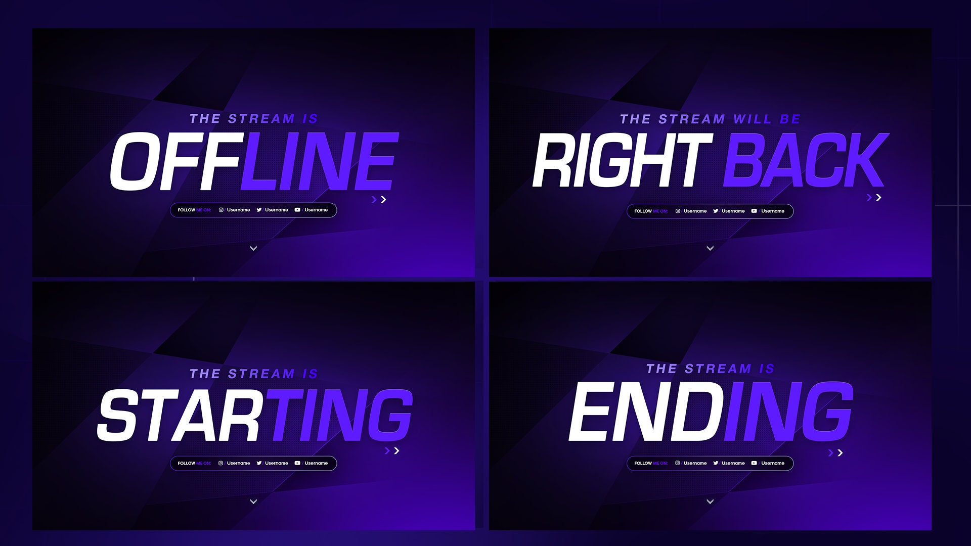 Purple Stream Overlay Pack: Minimalist Twitch Template - Etsy