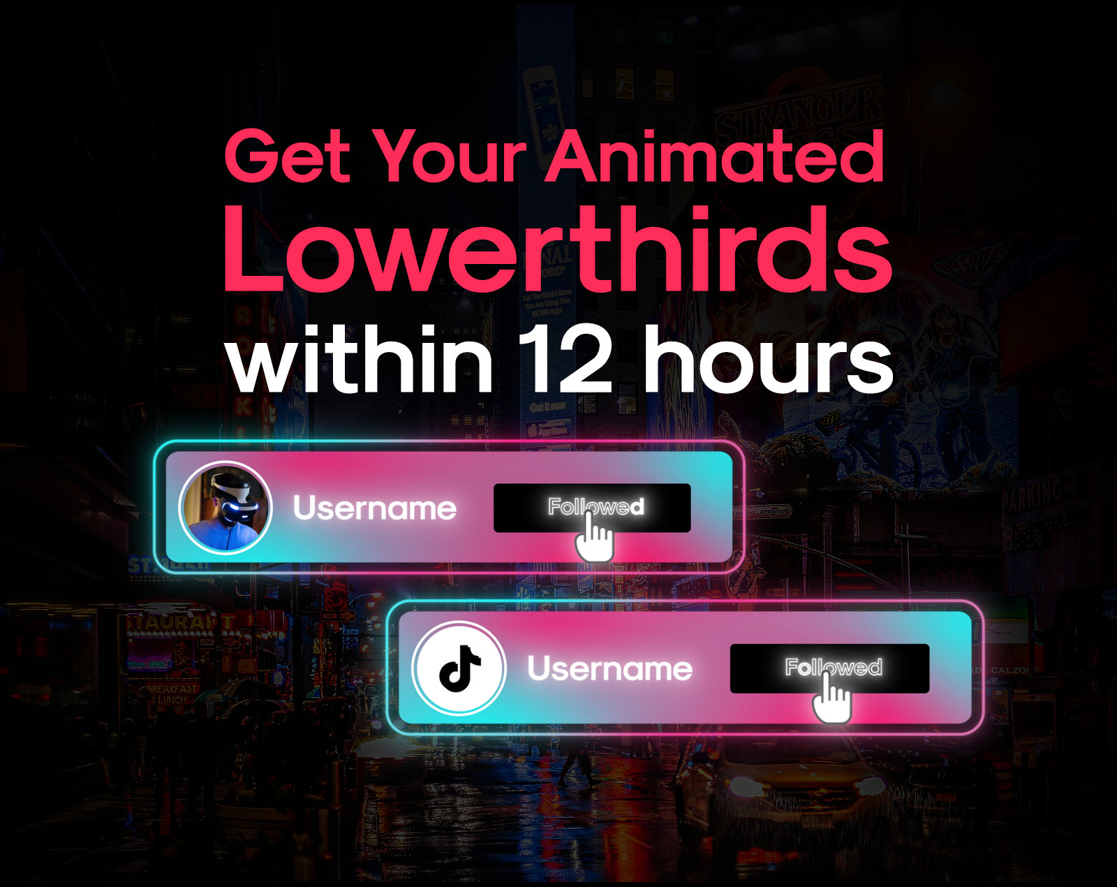 Animated Tiktok Popup Animation for Youtube, Twitch, Kick Streamers // Social Media Lower Thirds ...