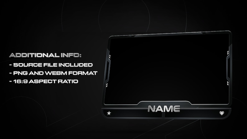 Animated Grey Webcam Overlay Template// Facecam Overlay Template// Grey ...