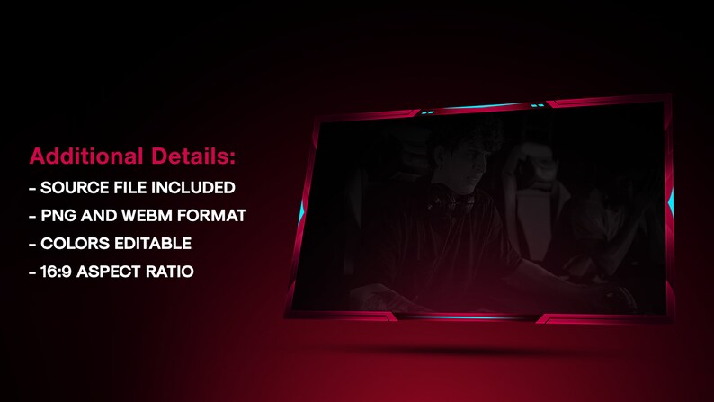 Animated Red Webcam Overlay: Clean Twitch Facecam Template - Etsy