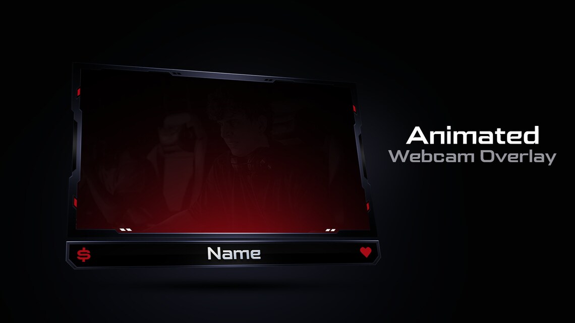 Animated Dark Red Webcam Overlay: Clean Stream Template - Etsy