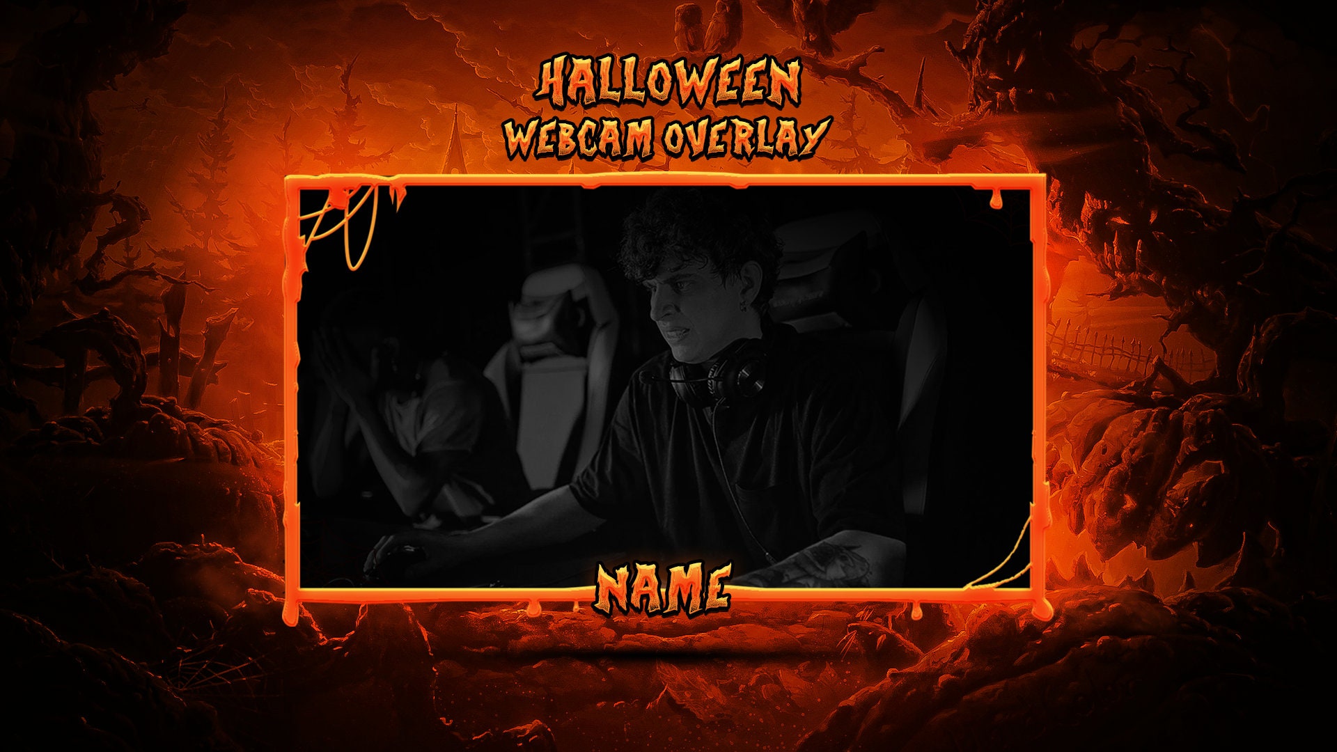 Halloween Webcam Overlay // Animated Halloween Webcam Overlay V2 - Etsy