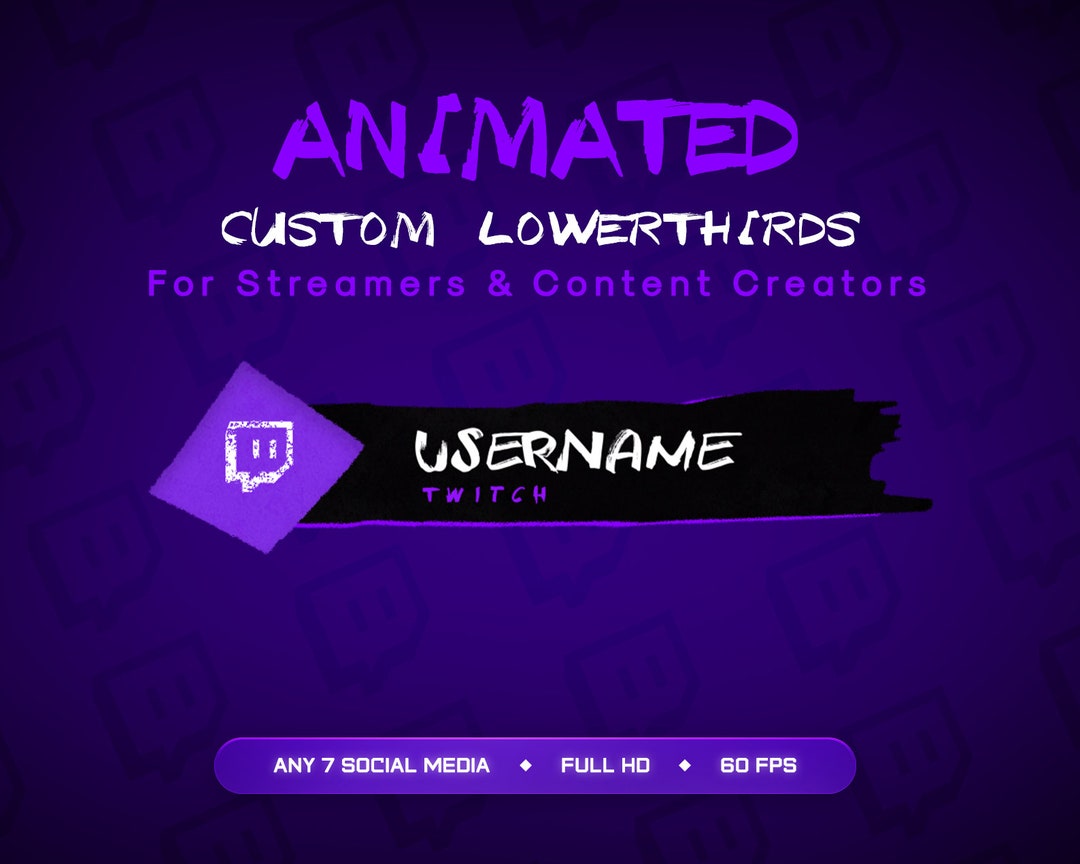 Custom Animated Social Media Lower Thirds: Stream Pop-ups - Etsy