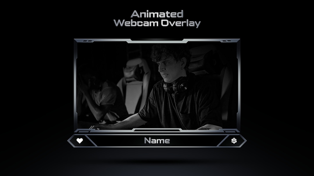 Animated Silver Webcam Overlay: Clean Stream Facecam Template - Etsy