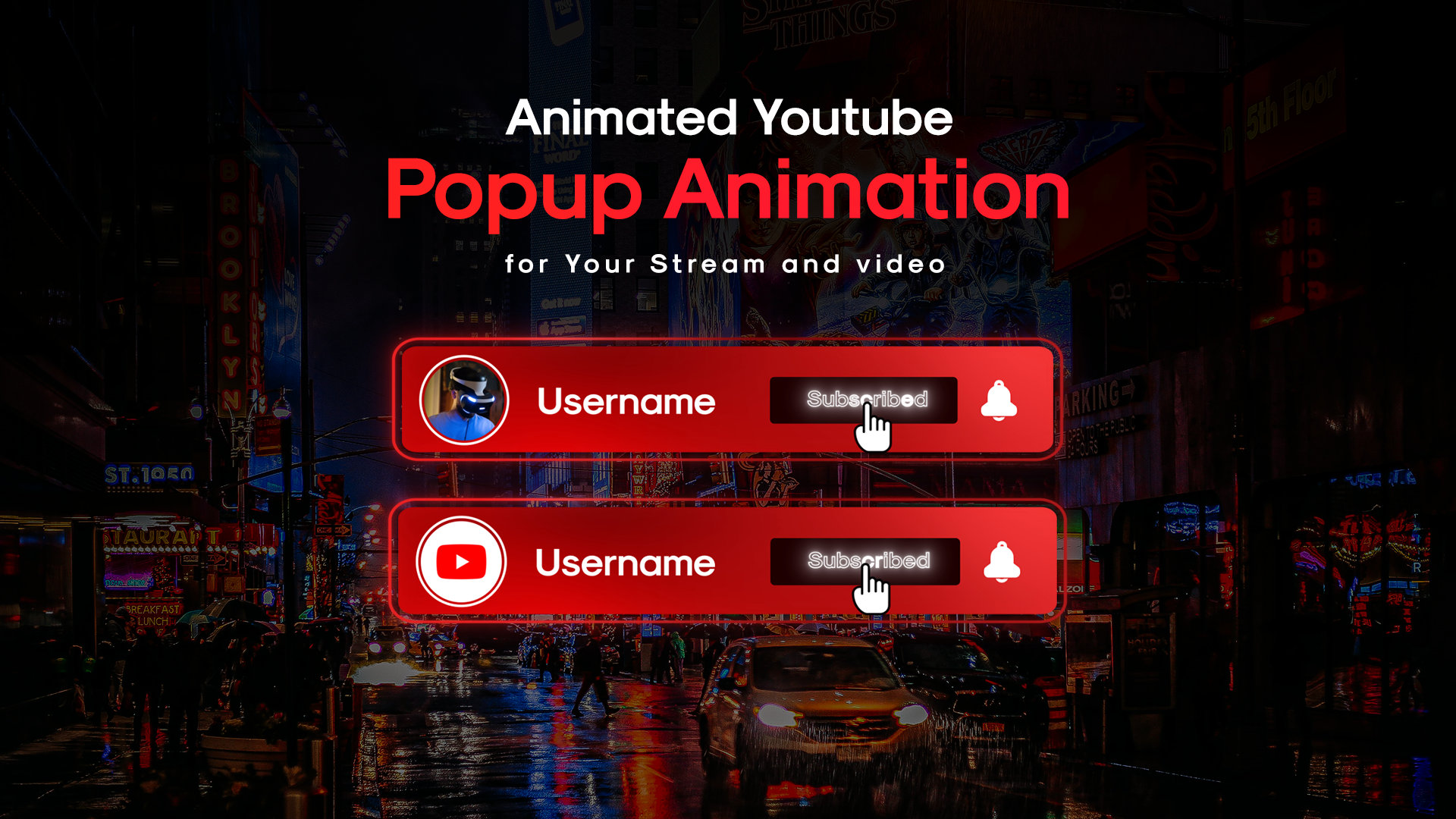 Animated Youtube Popup Animation for Youtube, Twitch, Kick Streamers // Social Media Lower ...