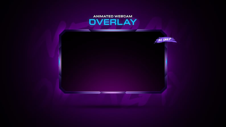 Animated Purple Facecam Overlay Template Clean Twitch Facecam Overlay ...