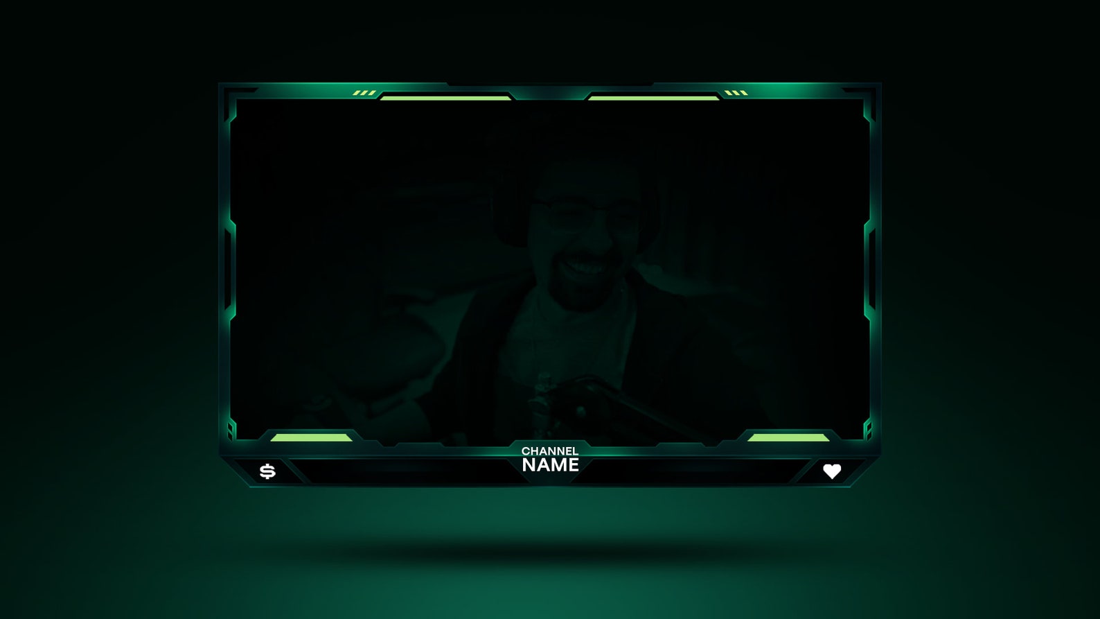 Animated Green Webcam Overlay Template // Minimal Webcam Overlay ...