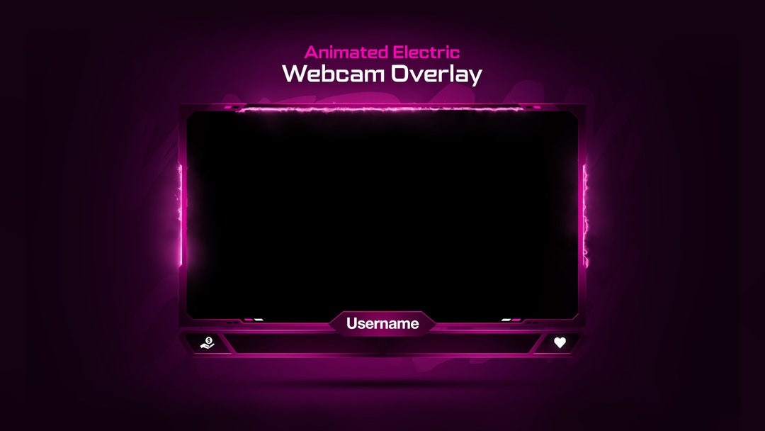 Animated Electric Webcam Overlay: Pink Stream Overlay - Etsy