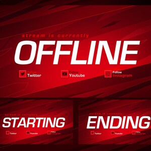 Red Stream Overlay Package: Clean Twitch Theme (PSD+PNG) - Etsy