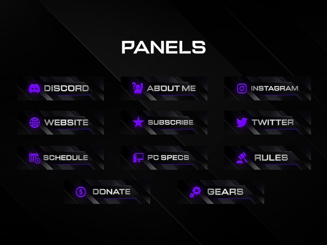 Minimalistic Twitch Panels Pack // Purple Twitch Panels// Panels ...