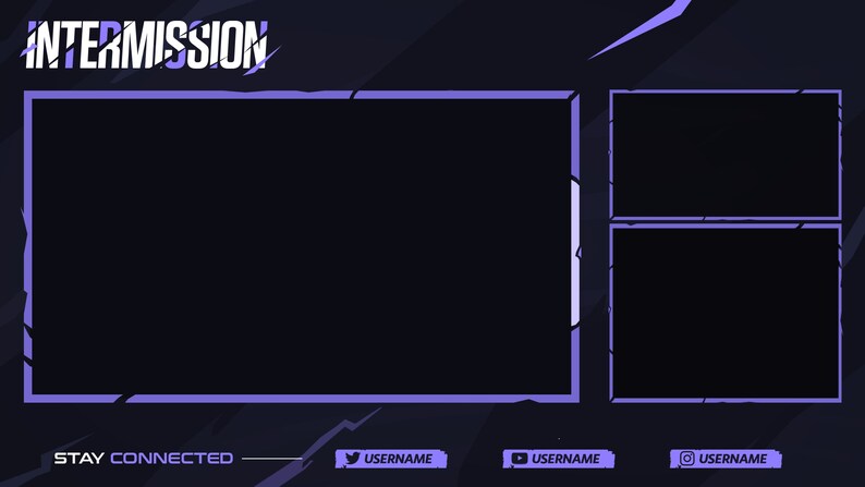 Purple Stream Overlay Package: Clean Twitch Template (PSD+PNG) - Etsy