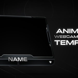 Animated Grey Webcam Overlay Template// Facecam Overlay Template// Grey ...