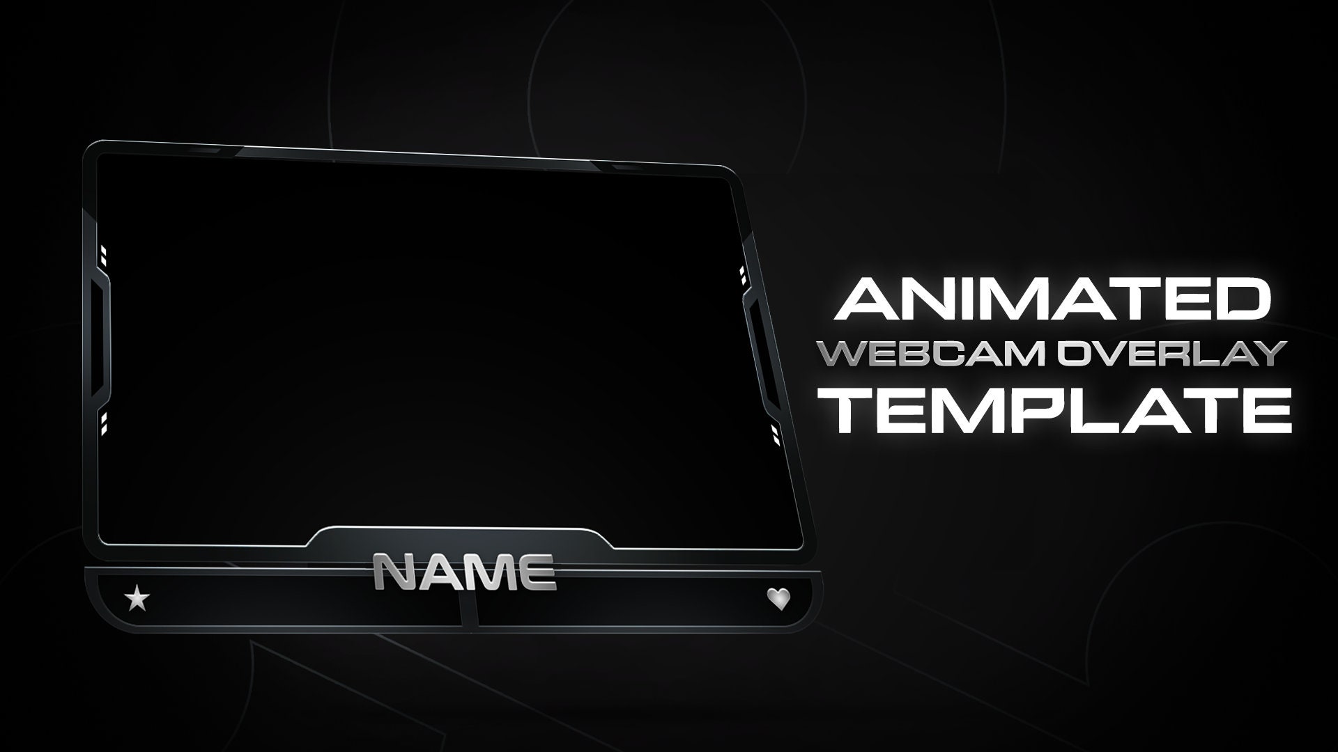 Animated Grey Webcam Overlay Template// Facecam Overlay Template// Grey ...