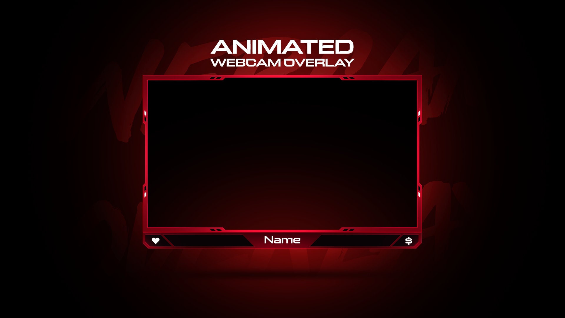 Clean Animated Red Webcam Overlay Template || Premade Animated Webcam ...