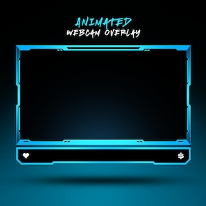 Animated Light Blue Webcam Overlay: Minimalist Stream Template - Etsy