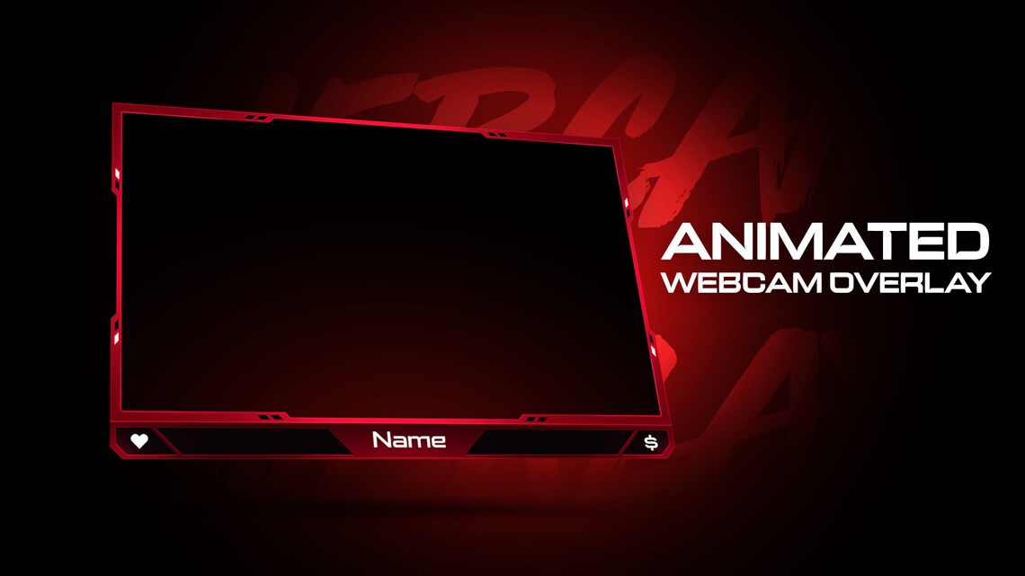 Red Animated Webcam Overlay: Clean Stream Overlay Template - Etsy