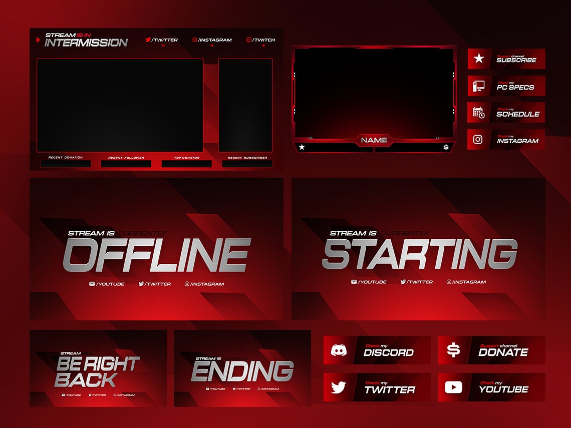 Minimal Full Stream Overlay Pack, Complete Stream Overlays Pack ...