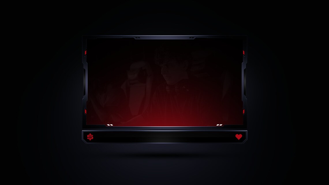 Animated Dark Red Webcam Overlay // Clean Webcam Overlay Template ...