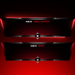 Modern Red Twitch Alerts // Animated Red Twitch Alerts Template// Red ...